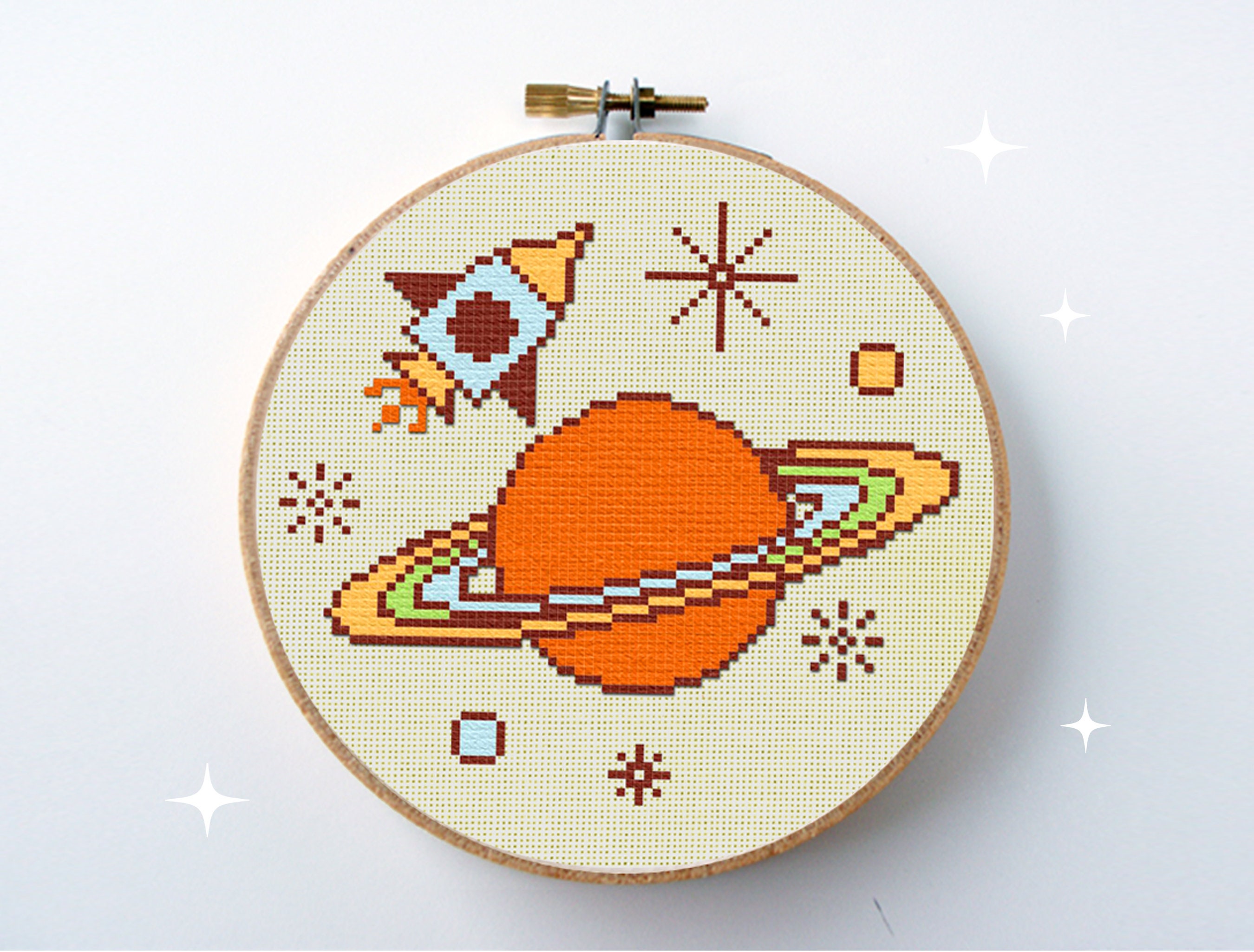 Outer Space Cross Stitch Pattern Saturn Rocket Ship Planets - Etsy