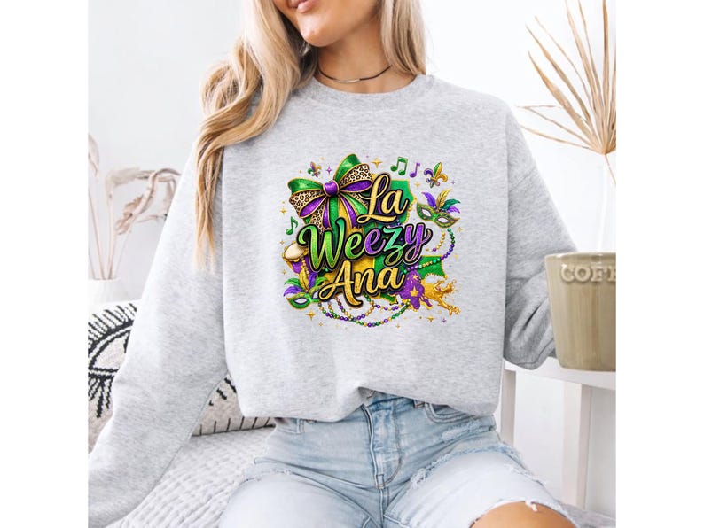 La Weezy Ana Sweatshirt, Mardi Gras Sweatshirt, Louisiana Mardi Grass ...