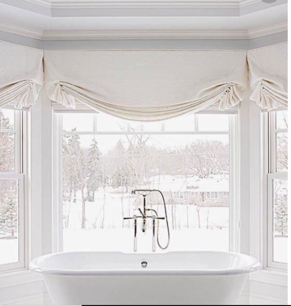 Faux Relaxed Roman Valance With Wings Priced per Linear Foot - Etsy