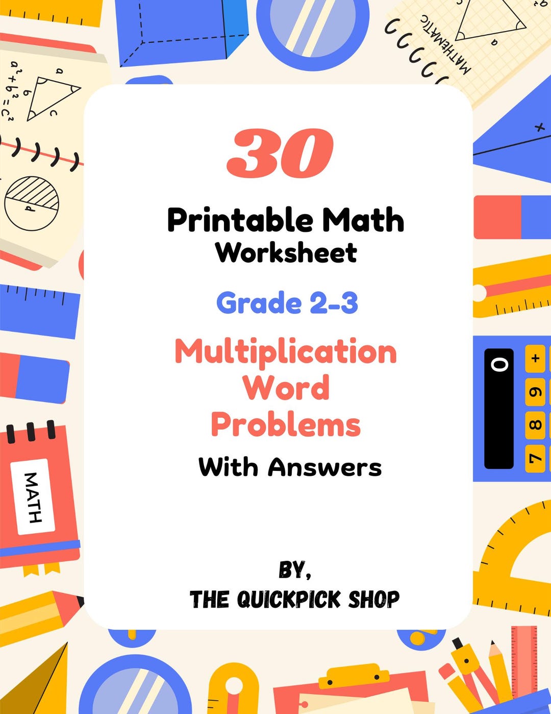 2-digit Multiplication Word Problems | Grade 3-5 Math (PDF) - Etsy