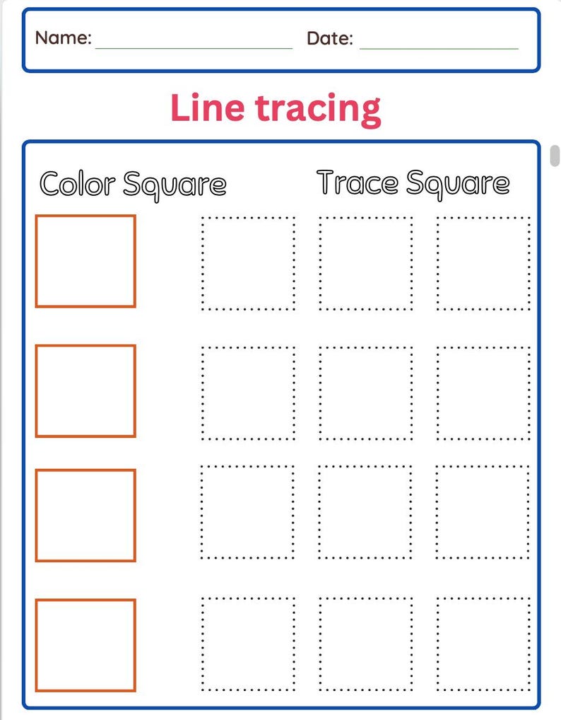 Preschool Tracing Worksheets | Line, Shapes, Alphabet (PDF) - Etsy