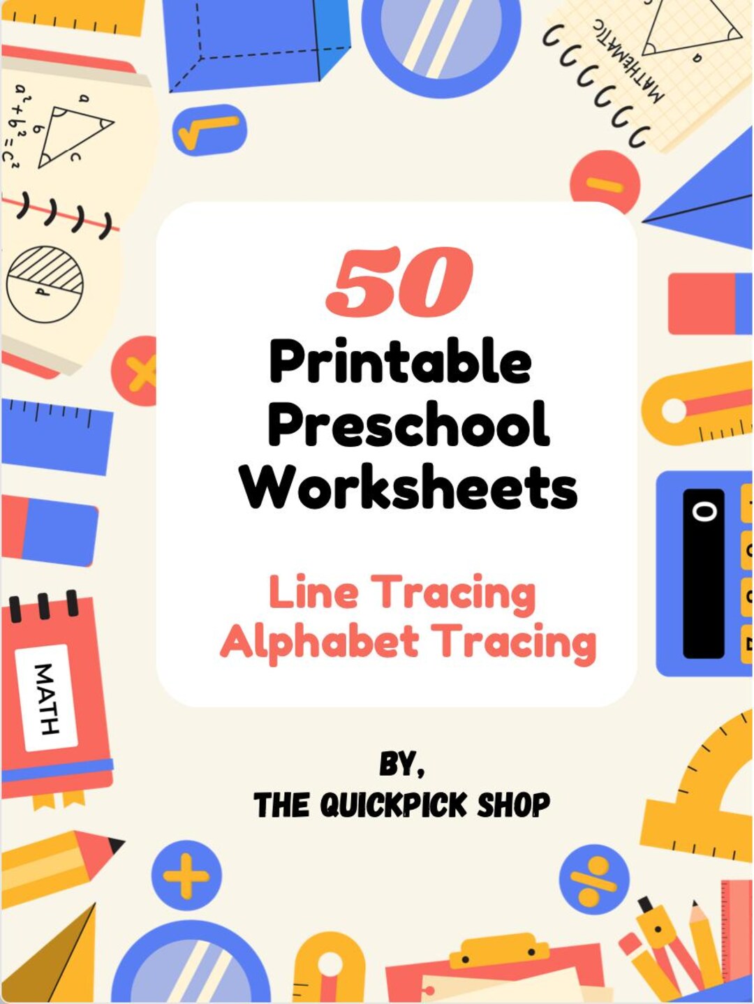 Preschool Tracing Worksheets | Line, Shapes, Alphabet (PDF) - Etsy