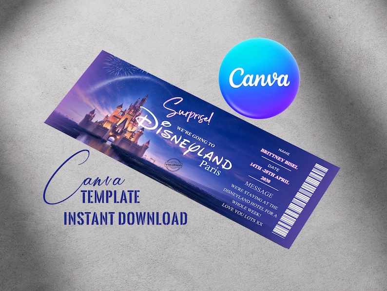Disneyland Paris Ticket | Disneyland Ticket | Surprise Vacation Reveal ...