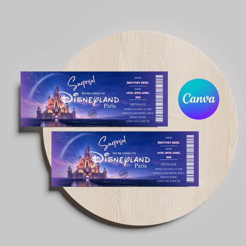 Disneyland Paris Ticket | Disneyland Ticket | Surprise Vacation Reveal ...