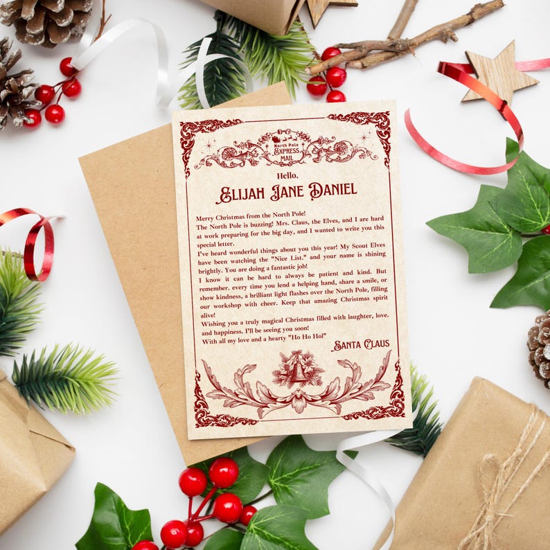 Editable Santa Letter Template, Personalized Letter From Santa Claus ...