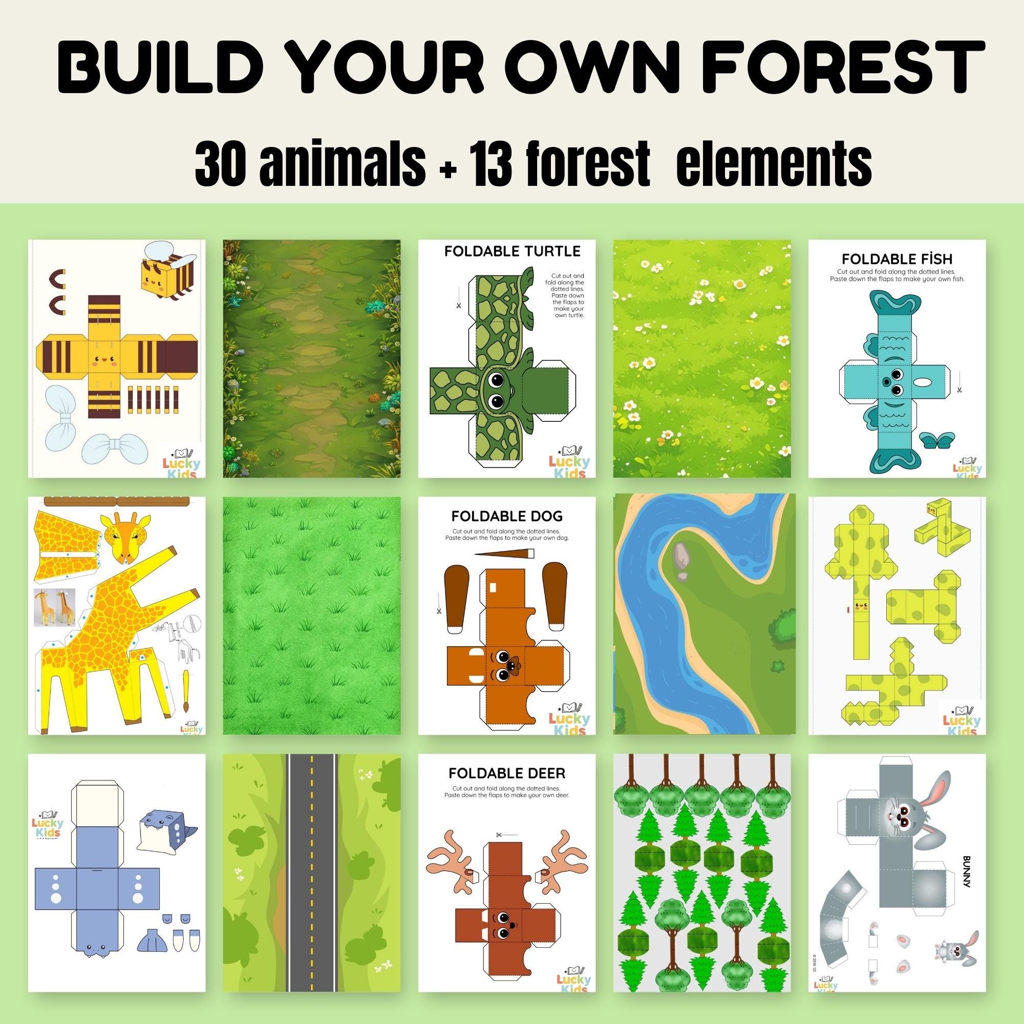 Forest Animal Foldable Craft – Build Your Own Habitat (PDF) - Etsy