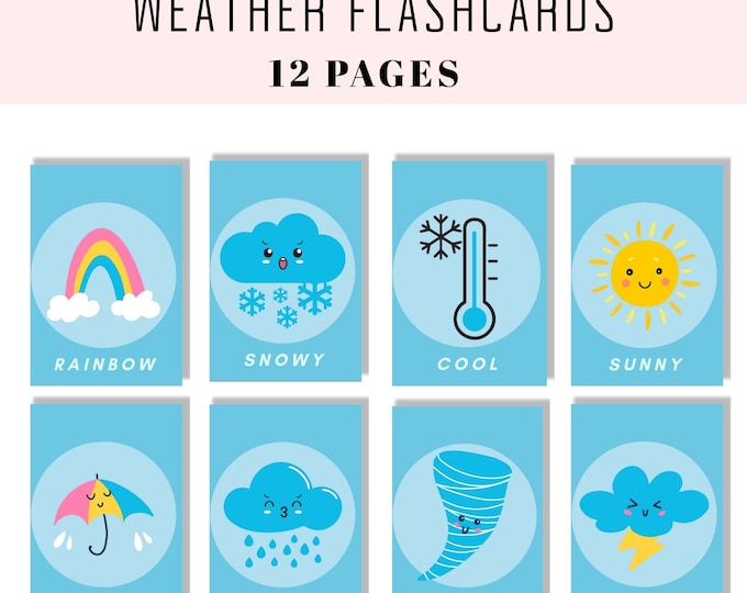 Weather Flashcards for Kids | Printable Learning Cards | Educational ...