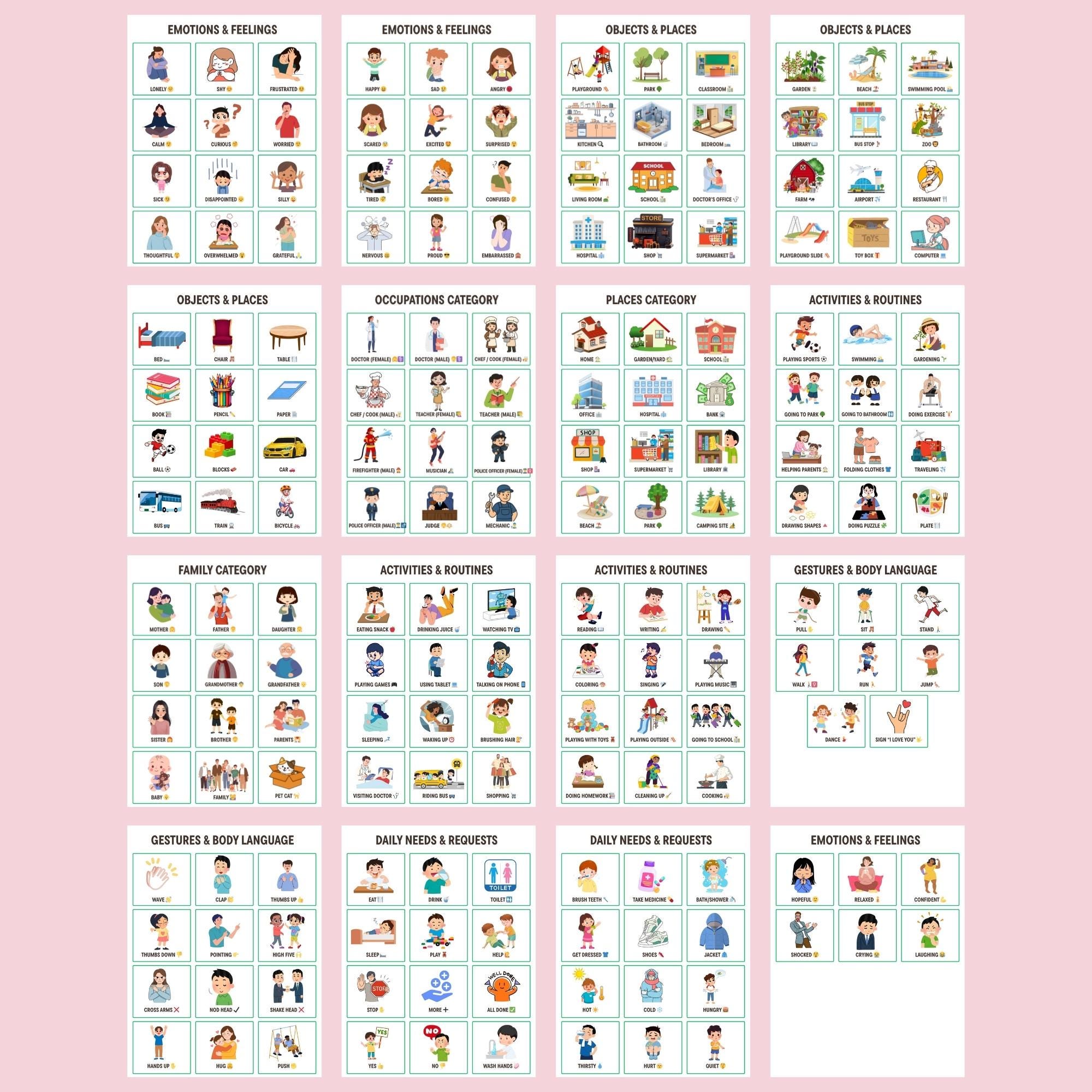 Non-verbal Communication Cards | 180+ Emotion & Action Flashcards ...