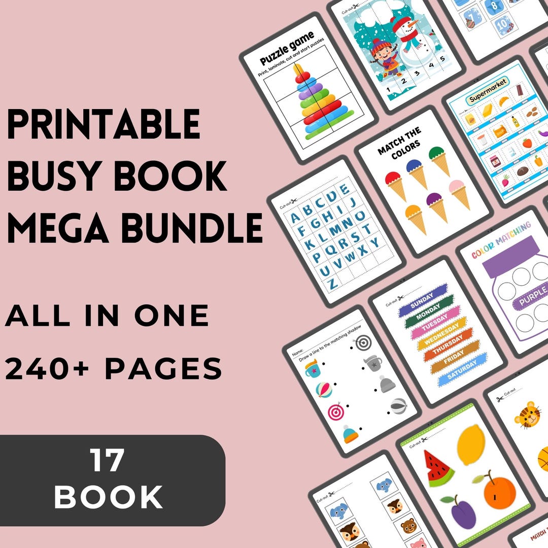 Busy Book Mega Bundle | 17 Printable Activity Books 240+ Pages ...