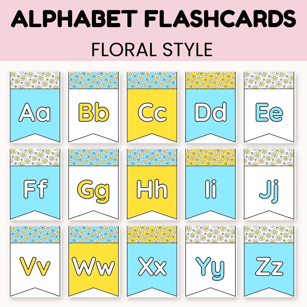 Floral Alphabet Flashcards: Botanical ABC Learning Cards (printable PDF ...