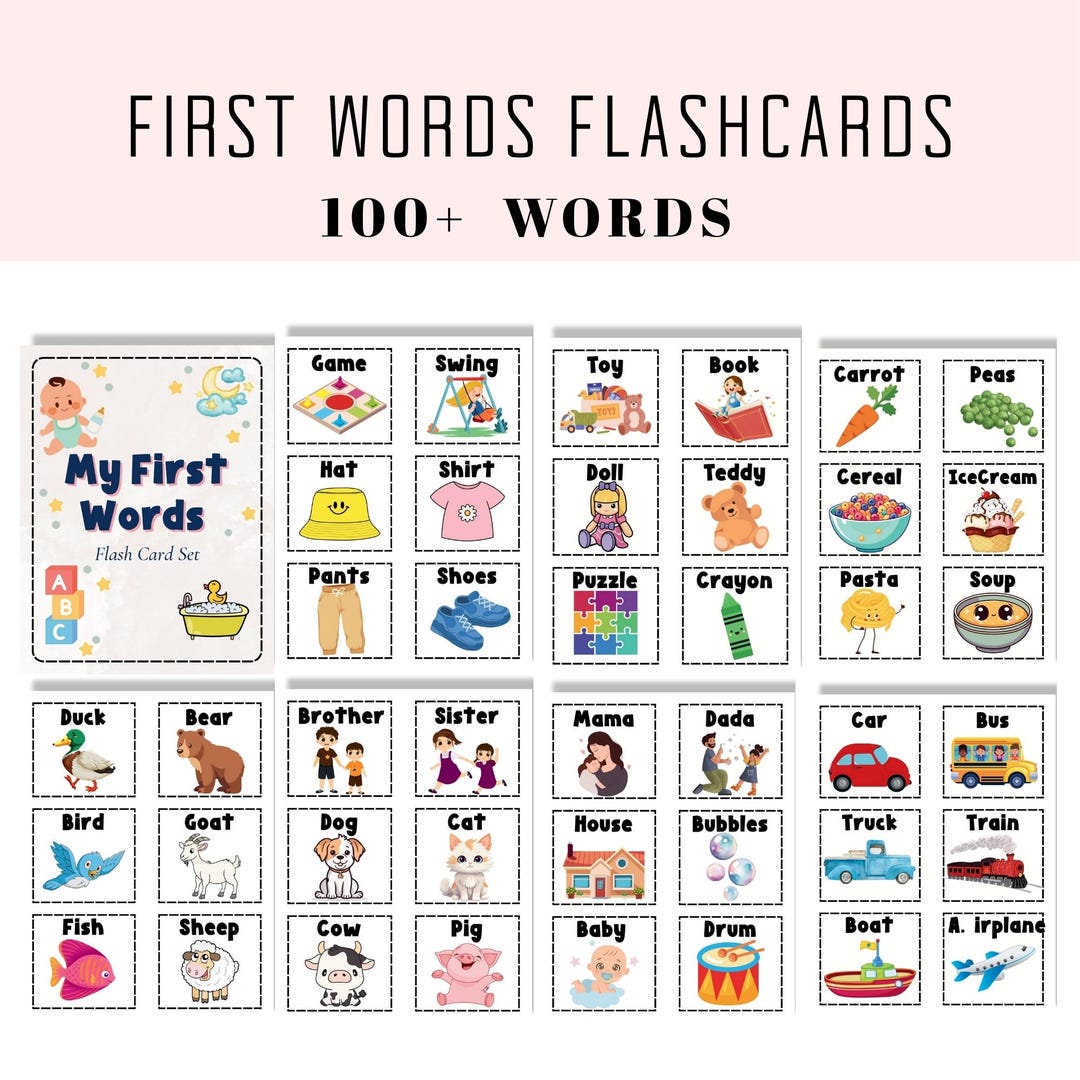 First 100 Words Flashcards for Kids | Printable Learning Cards | Early ...