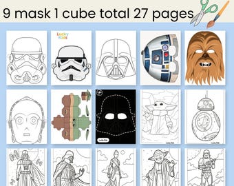 Star Wars Coloring Book – Printable Masks & Cube Craft (digital ...