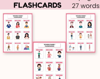 Spanish Family Flashcards | Bilingual Learning (PDF Set) - Etsy