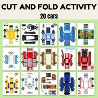 DIY Cardboard Box Car Template Kids Craft Activity Printable PDF Car ...