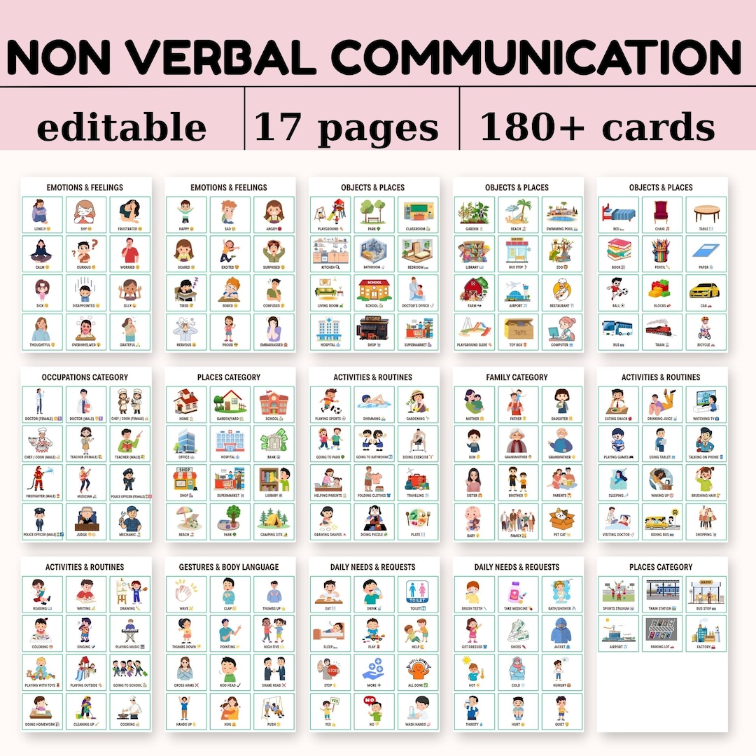 Non-verbal Communication Cards | 180+ Emotion & Action Flashcards ...