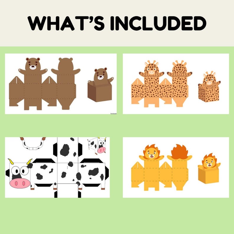 Cut and Fold Animals Printable | 30 Paper Craft Templates for Kids ...