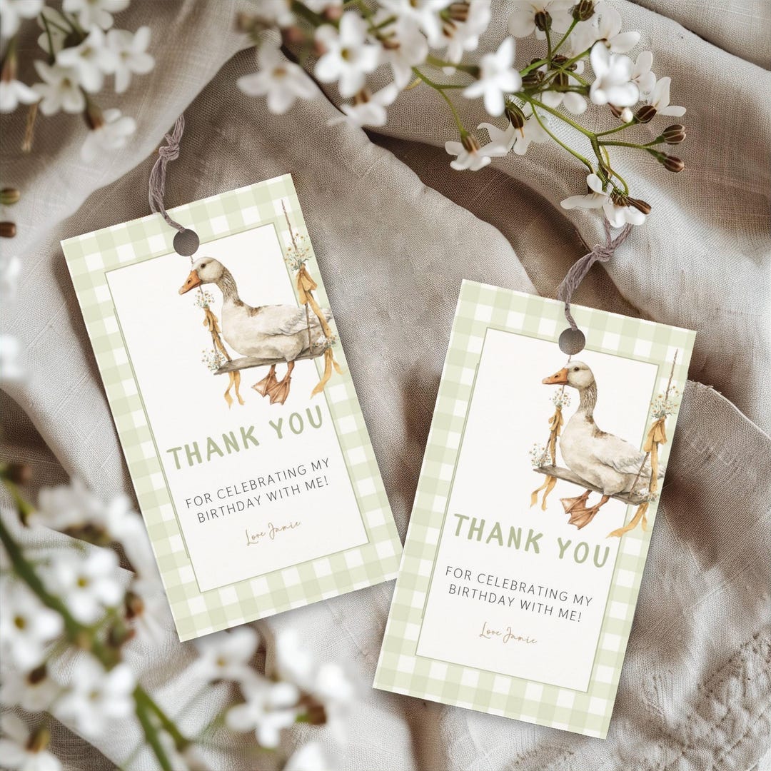 One Silly Goose Birthday Favor Tags: Printable PDF (3.5x2") - Etsy