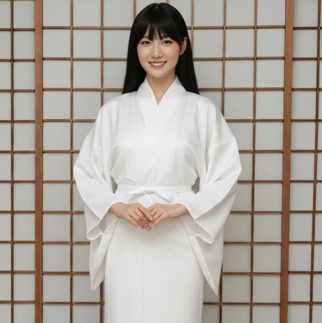Japanese White Kimono Juban – Women’s Traditional Yukata Inner Lining ...