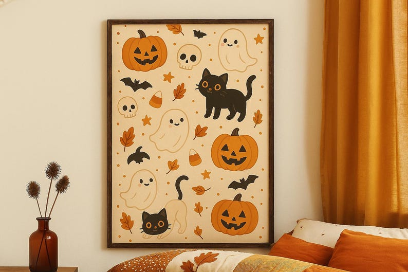 Cute Halloween Poster - Multiple Digital Prints - Etsy