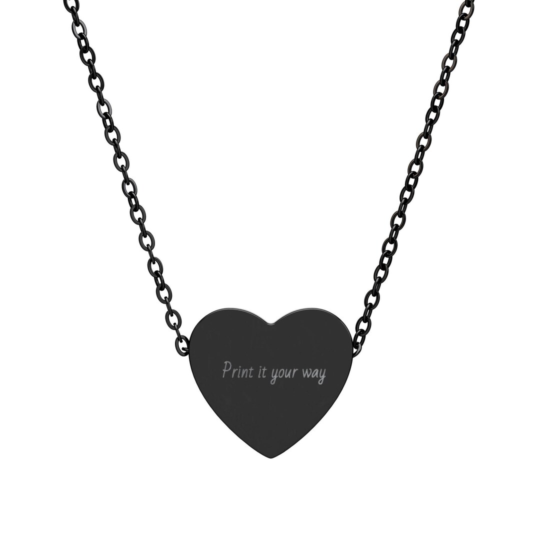 Braille Heart Necklace, Engraved Heart Pendant - Etsy