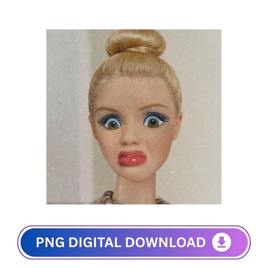 Funny Disgusting Doll Face Meme PNG, Creepy Viral Design (digital ...