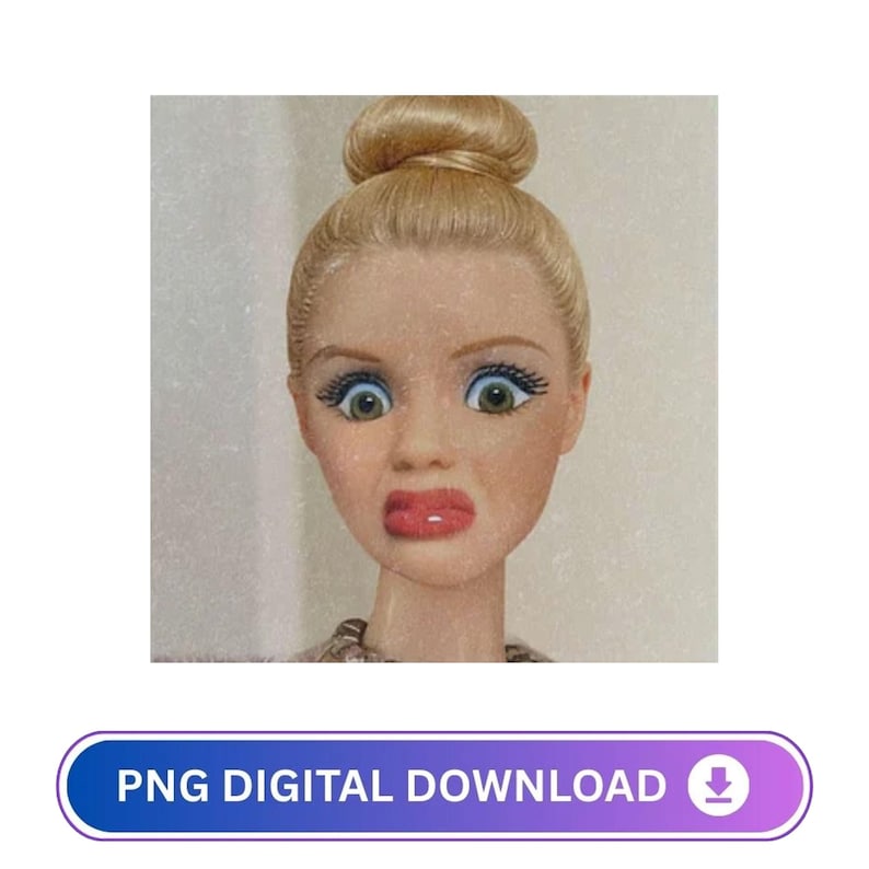 Funny Disgusting Doll Face Meme PNG, Creepy Viral Design (digital ...