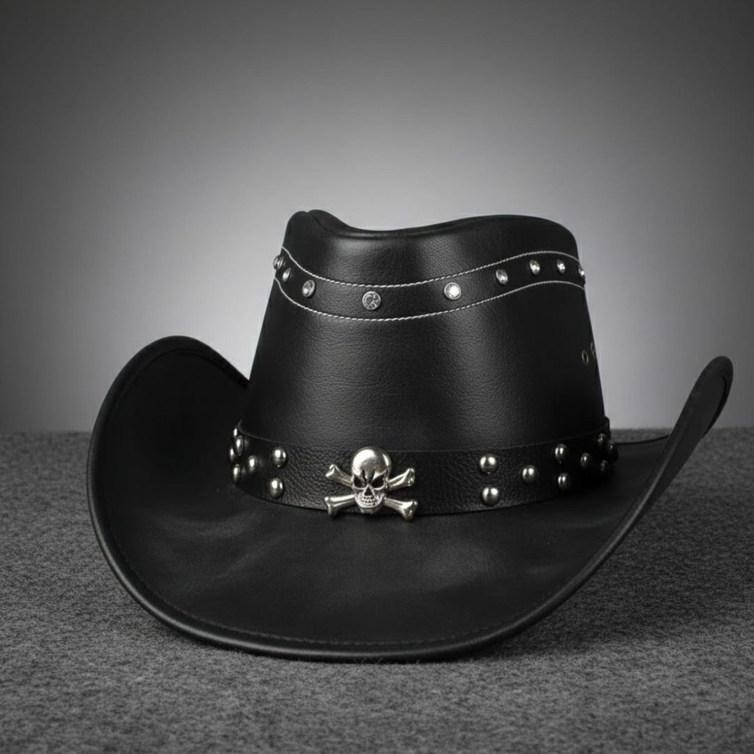 Handmade Black Leather Fedora Hat – Victorian Steampunk Photo Shoot ...