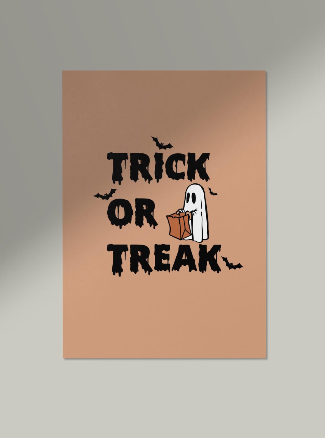 Minimalist Trick or Treat Ghost Poster | Printable Halloween Sign ...