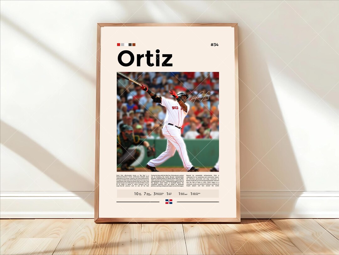 David Ortiz Poster, Boston Red Sox Poster, Baseball Prints, Sports ...