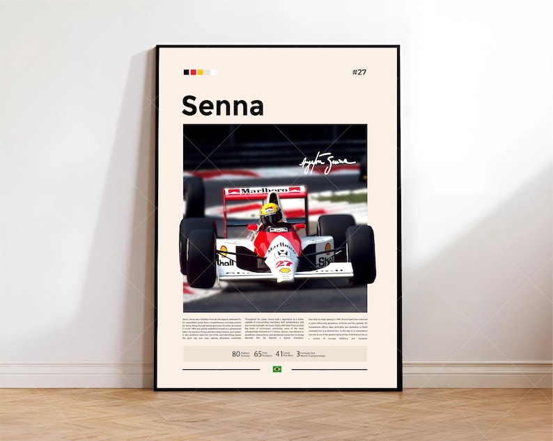 Ayrton Senna Poster, Formula One Poster, F1 Racing Poster, Motorsports ...