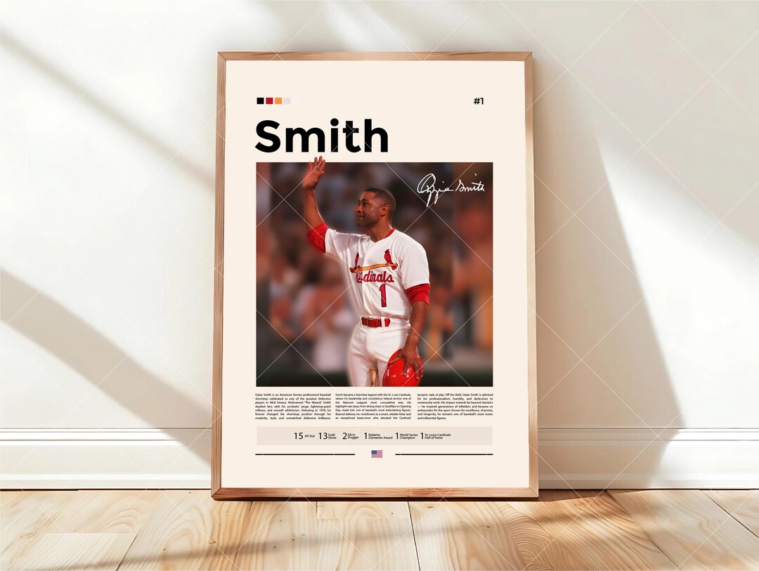 Ozzie Smith Poster, Sports Poster, Baseball Fans, Shortstop Poster ...