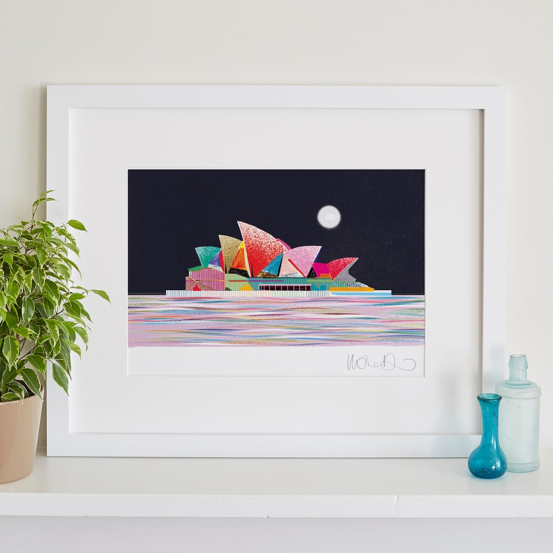 Sydney Opera House Print, Colourful Australian Art, Harbour ...