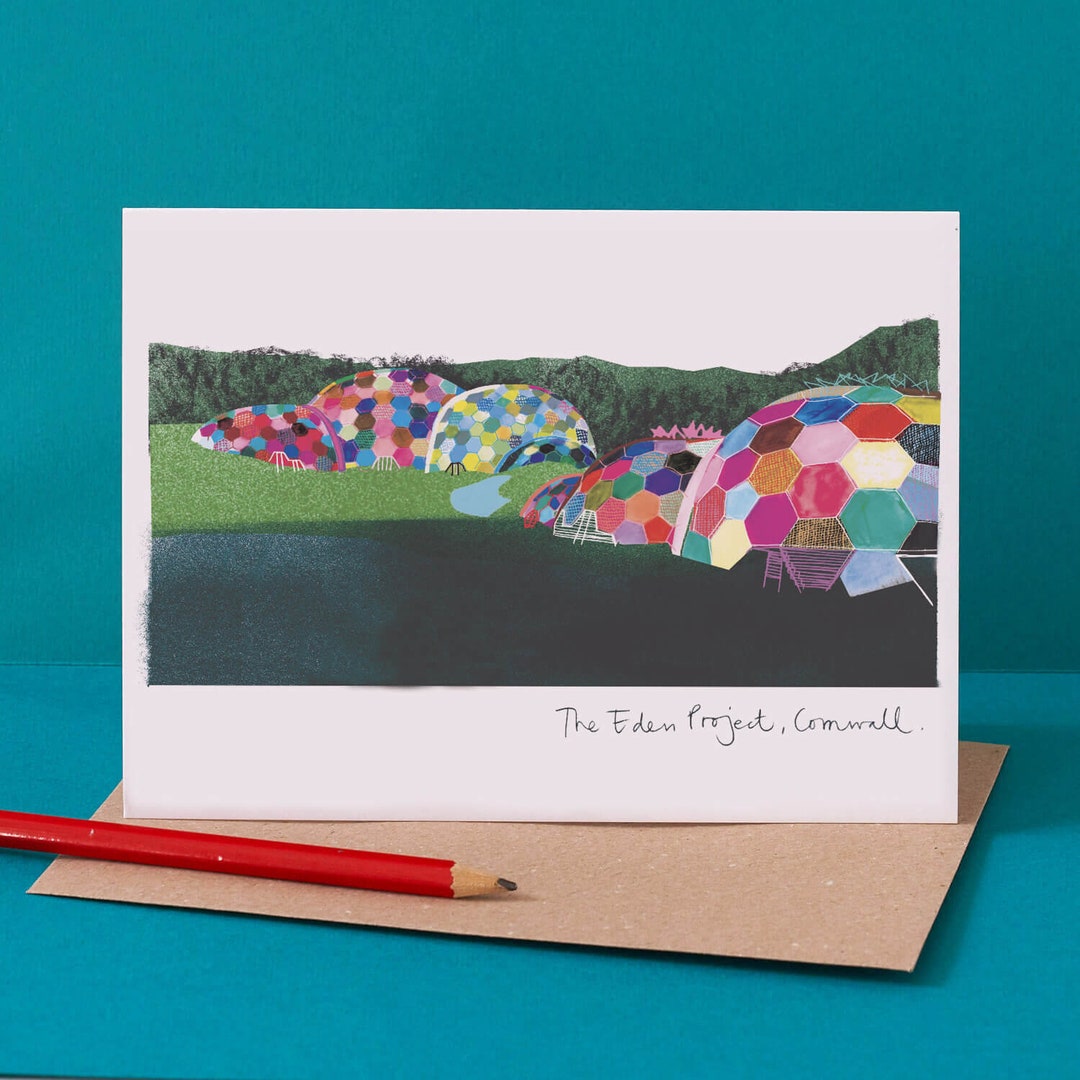 Eden Project Card Cornwall Illustration Botanical Art LM145 - Etsy