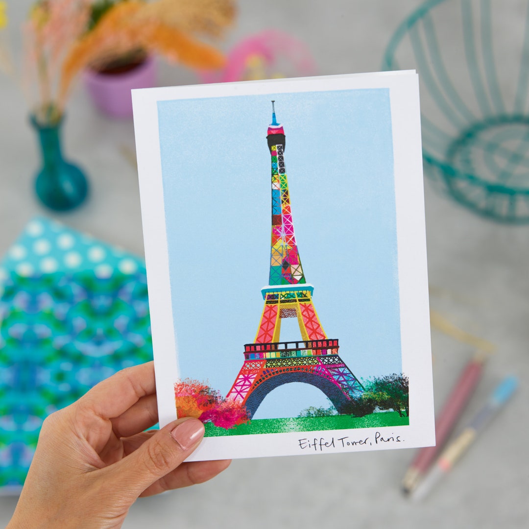 The Eiffel Tower Card, Paris Skyline, France Art, LM202 - Etsy