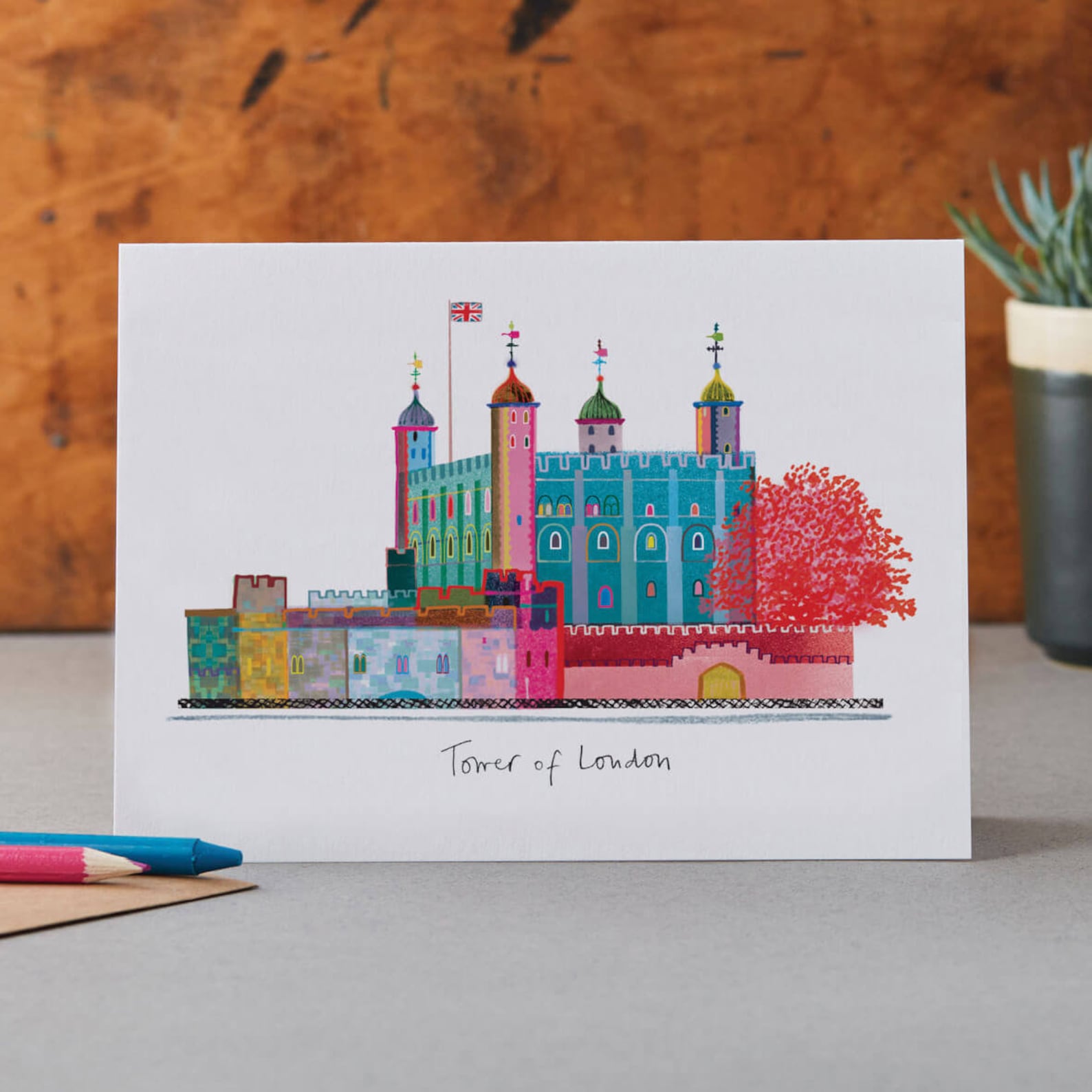 Tower of London Card Colourful London Illustration LM063 | Etsy