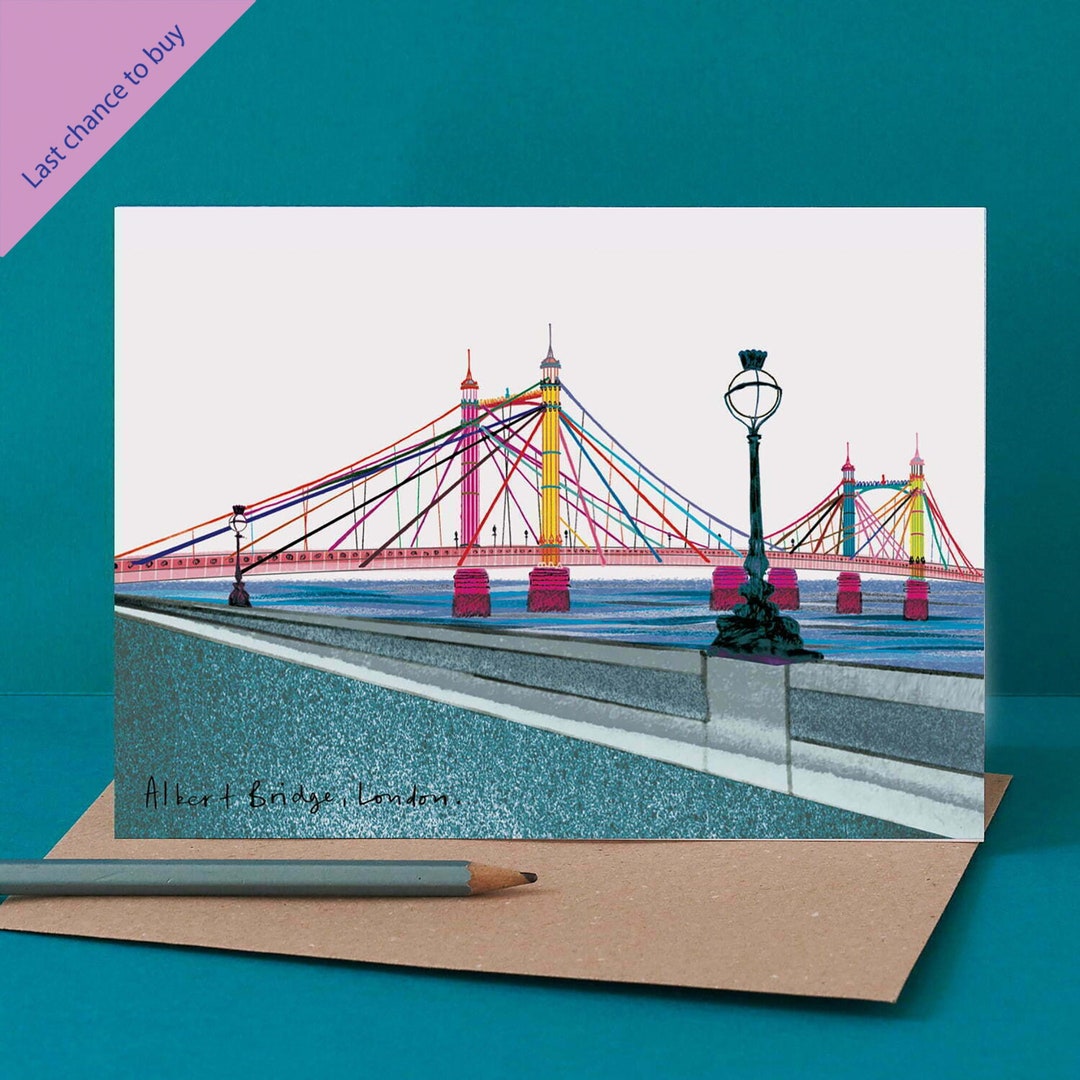 Albert Bridge London Card, London Art, LM177 - Etsy
