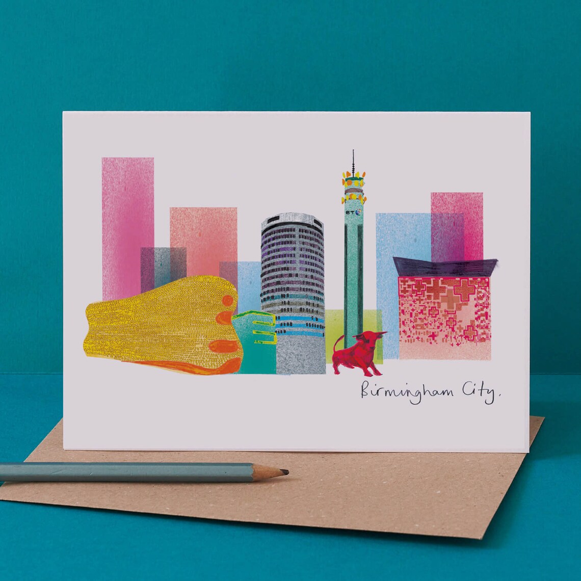 Birmingham Skyline Card Brummie Greeting Card City - Etsy