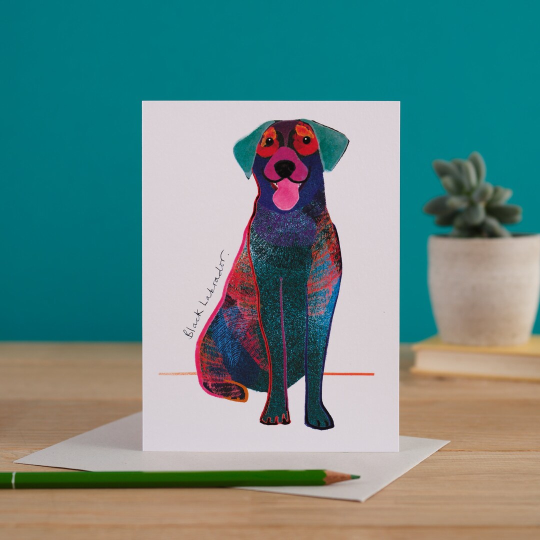 Black Labrador Dog Card, Dog Gift, I DREW DOGS, WF022 - Etsy