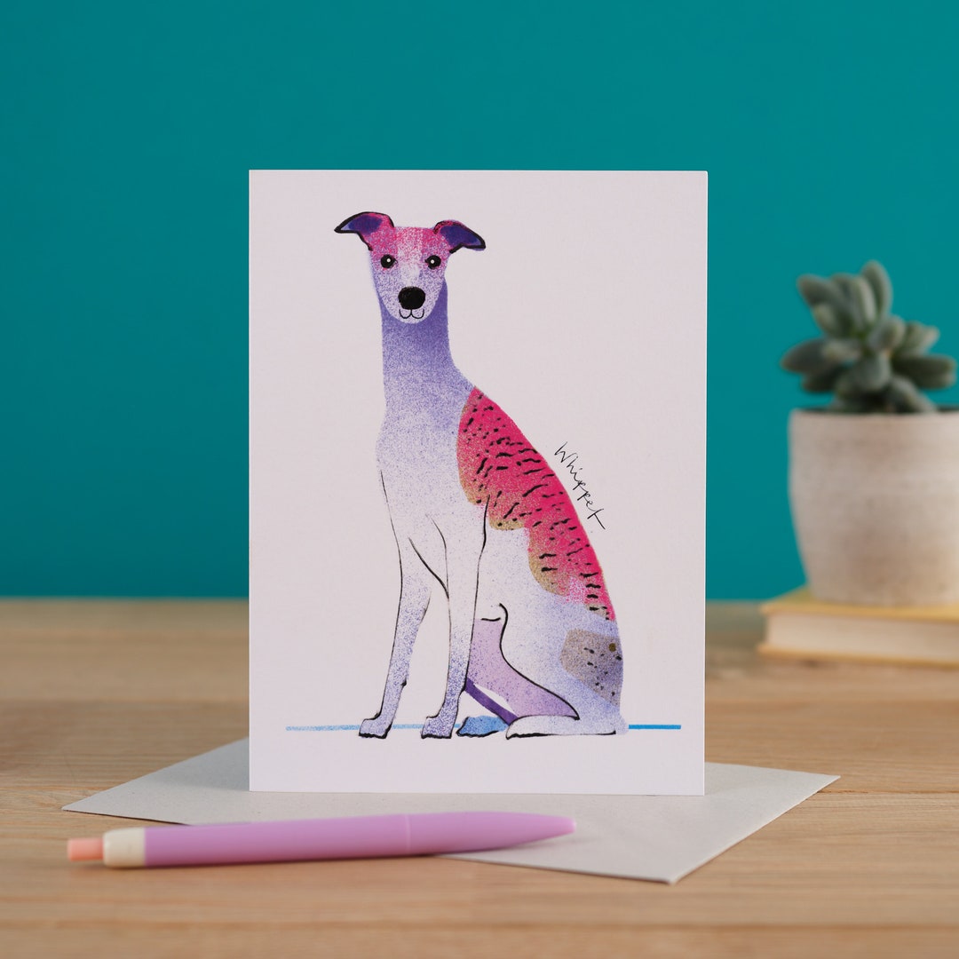 Whippet Dog Card, Dog Gift, I DREW DOGS, WF011 - Etsy