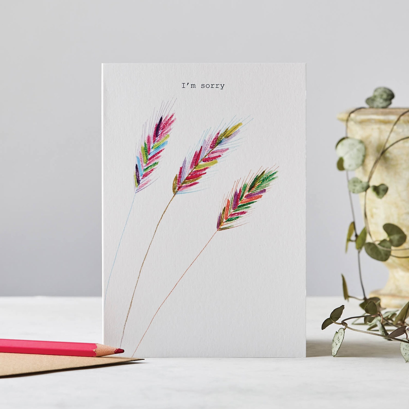 I'm Sorry Card, Wild Grass Card, Floral Card, LT010 - Etsy