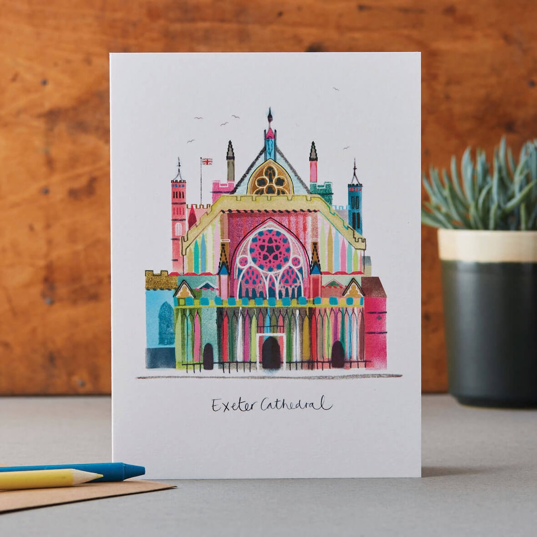 Exeter Cathedral Card, Devon Landmark, West Country Art, LM013 - Etsy