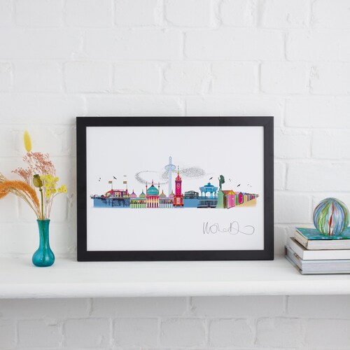Brighton Skyline England Cityscape Painting Art Print Poster - Etsy