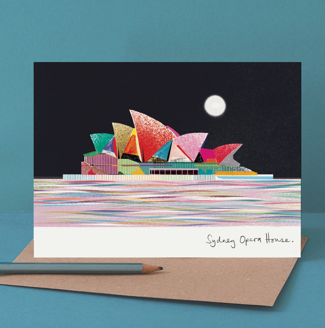 Sydney Opera House Card, Australia Art, LM170 - Etsy