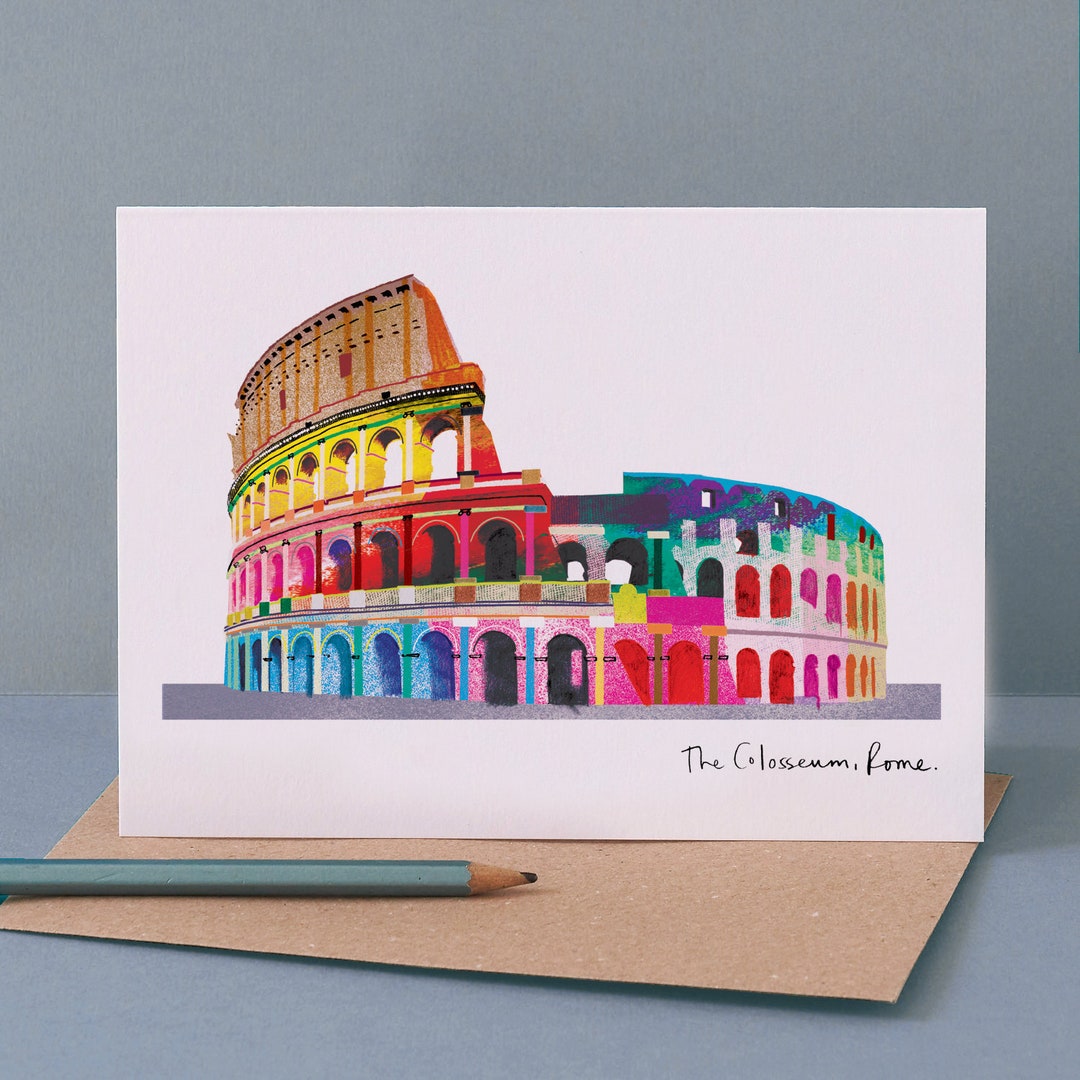 The Colosseum Card, Rome Architecture, LM204 - Etsy