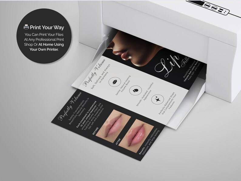 Instant Lip Filler Brochure Template | Editable Canva Design - Download ...