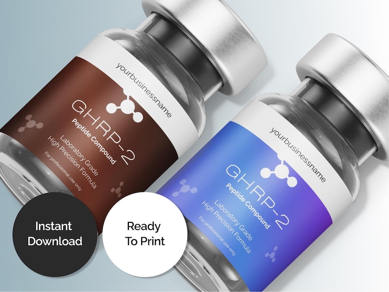 Peptide Label Template | Editable Canva Label | Professional Peptide ...