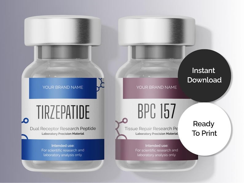 Editable Peptide Vial Labels | Clinical Canva Template | Printable ...