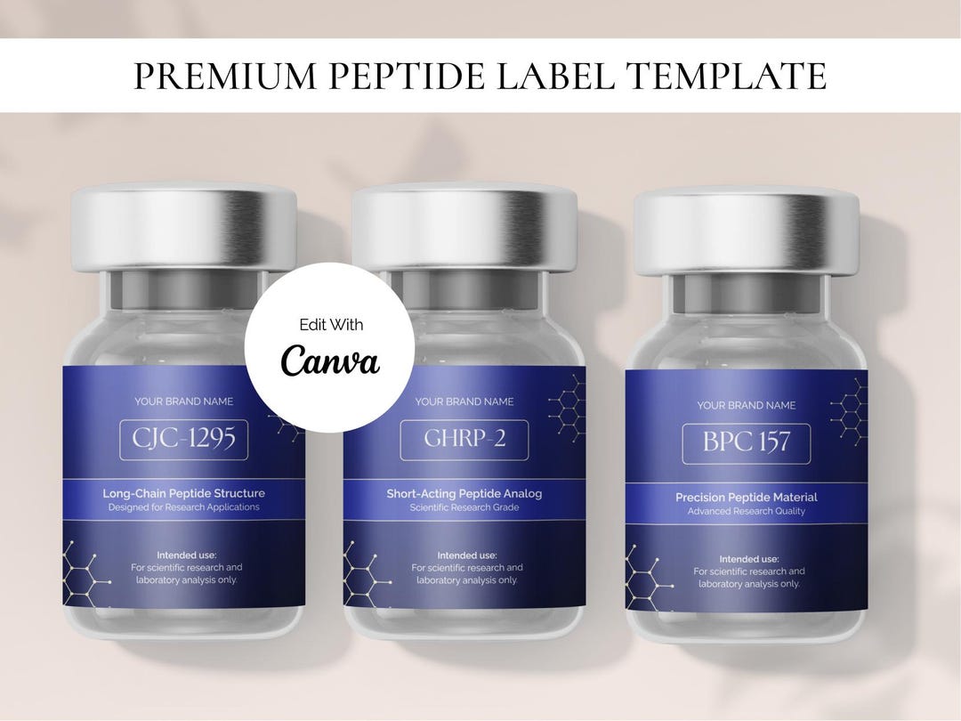 Editable Peptide Label Template | Research Brands, Canva (instant ...