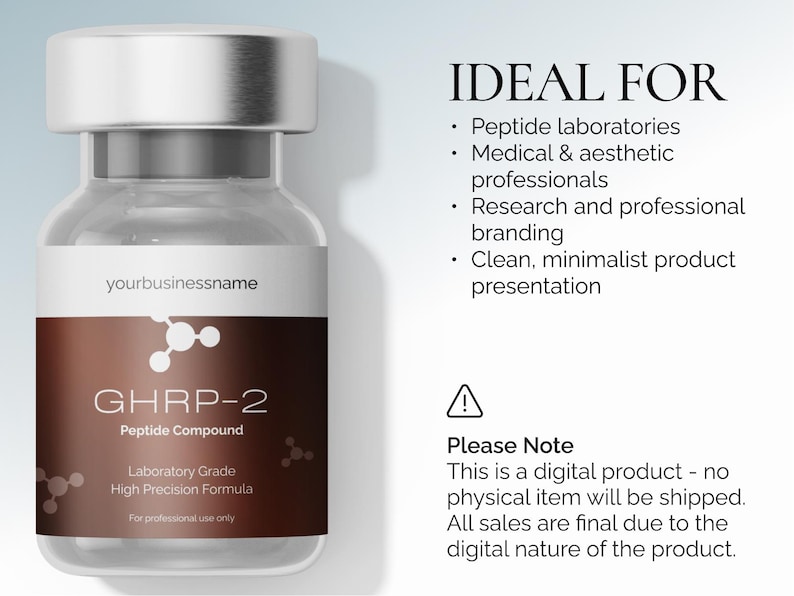 Peptide Label Template | Editable Canva Label | Professional Peptide ...