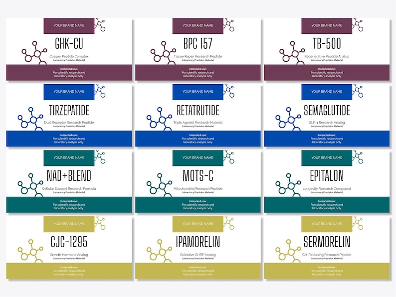 Editable Peptide Vial Labels | Clinical Canva Template | Printable ...